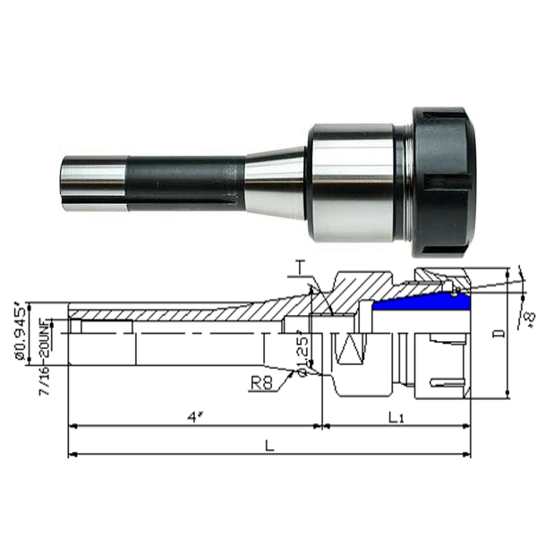 R8 Shank Collet Chuck - Buy R8 Shank Collet Chuck, R8 taper collet ...